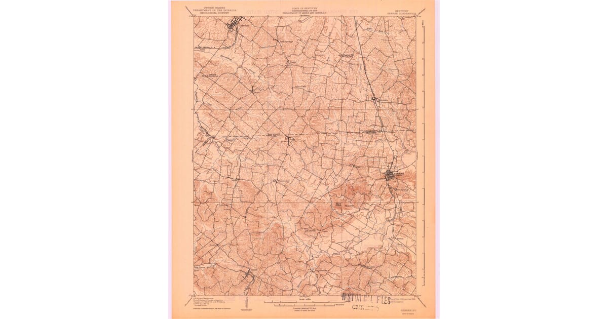 1906 Map of Sebree, KY — High-Res, 1943 Print | Pastmaps