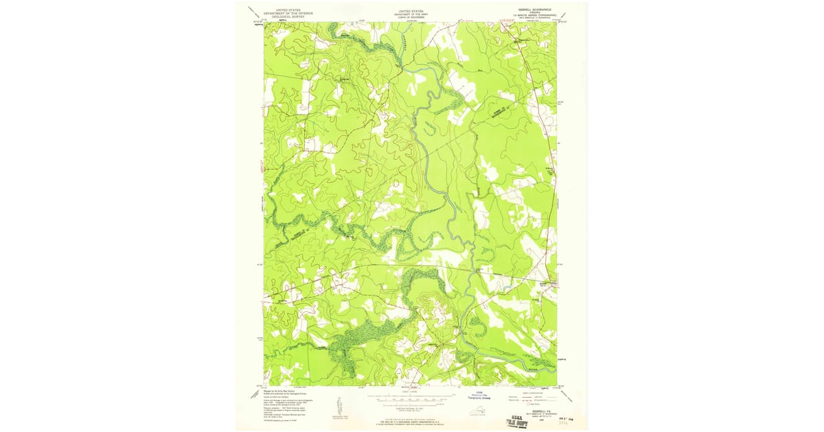 1957 Map of Sebrell, Southampton County, VA — High-Res | Pastmaps