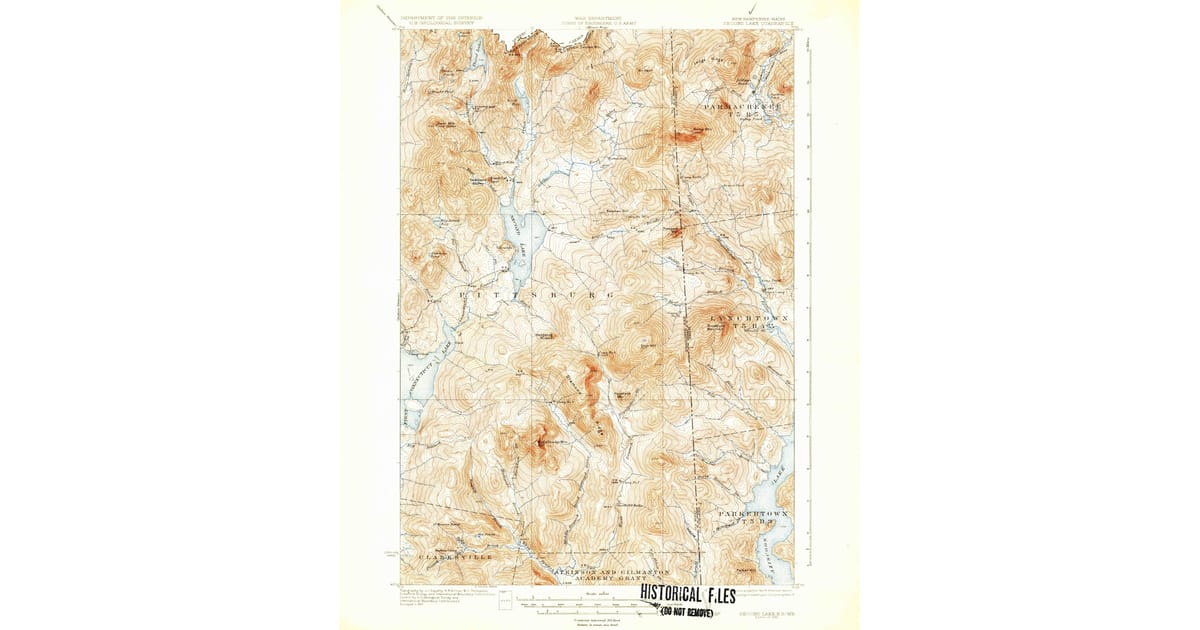 1932 Map of Second Lake, Coos County, NH — High-Res | Pastmaps
