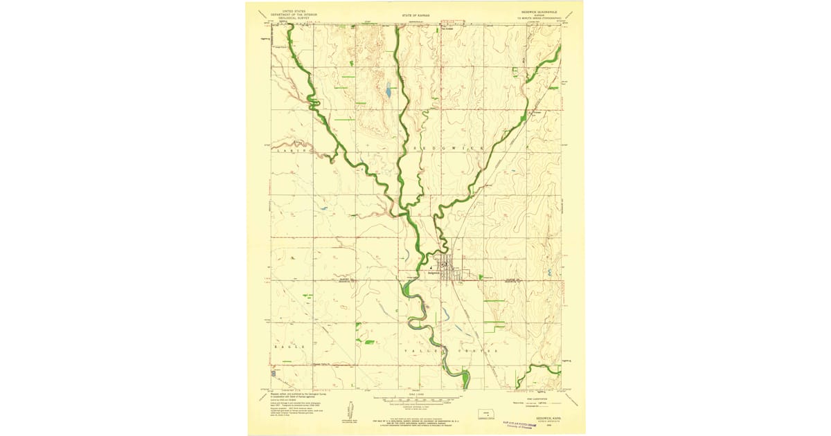 1959 Map of Sedgwick, KS — High-Res | Pastmaps