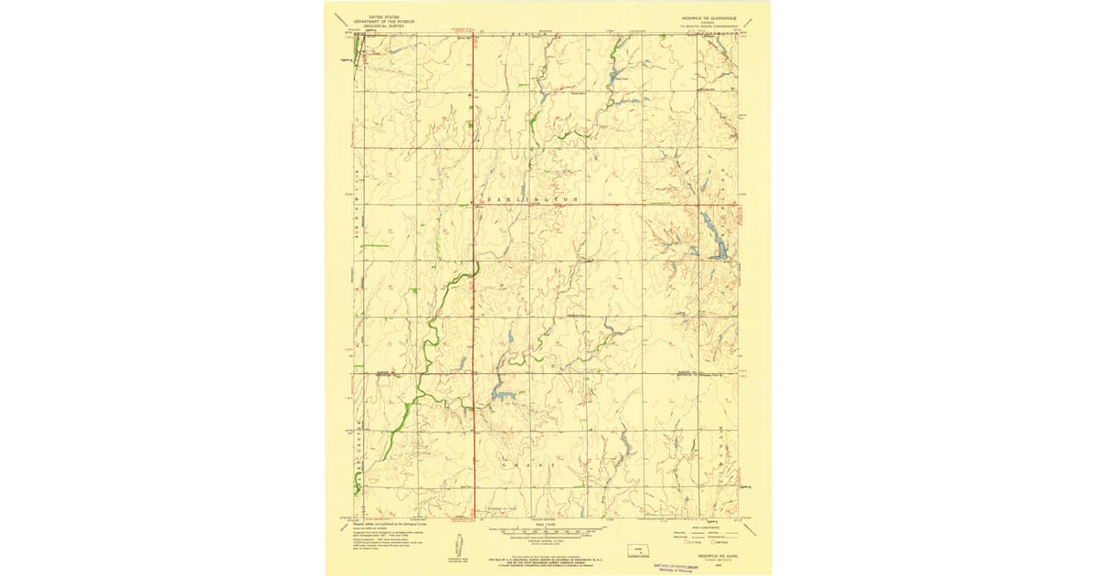 1959 Map of Sedgwick NE, Harvey County, KS — High-Res | Pastmaps
