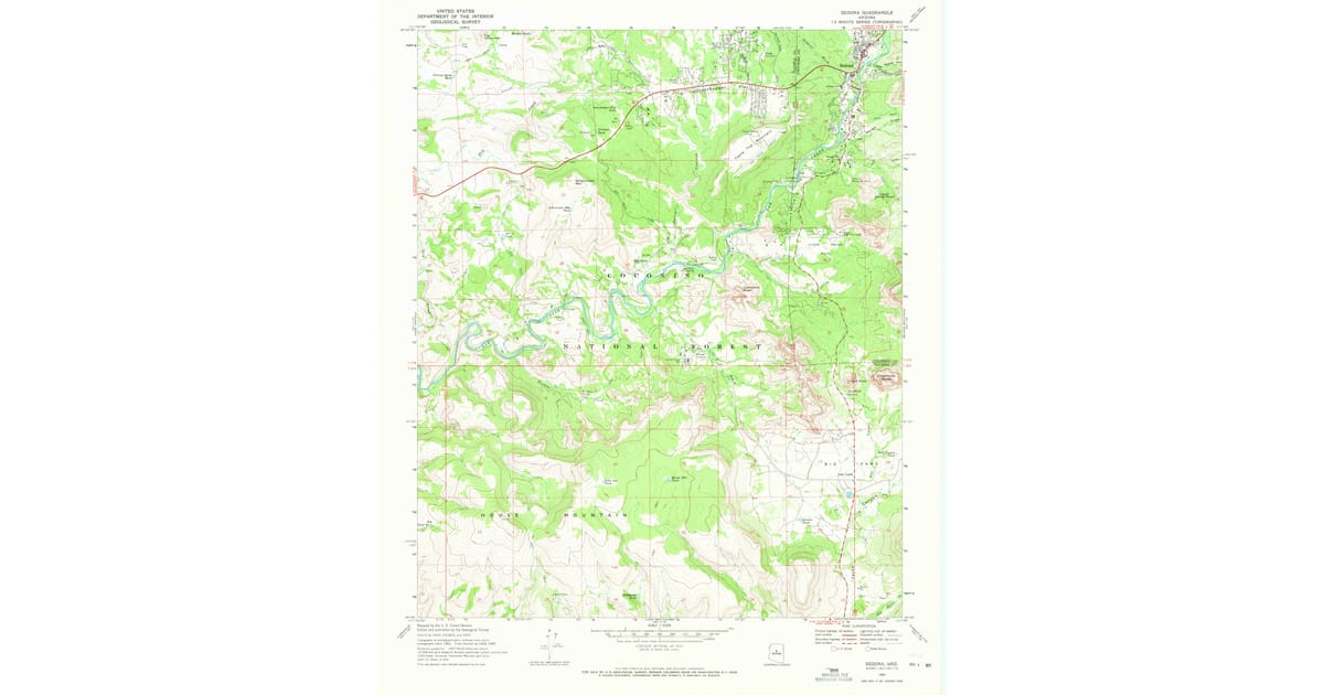 1969 Map of Sedona, AZ — High-Res | Pastmaps