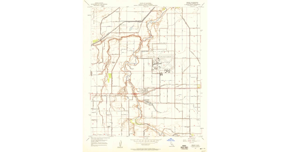 1957 Map of Seeley, CA — High-Res | Pastmaps