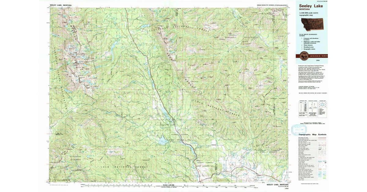 1993 Map of Seeley Lake, MT — High-Res | Pastmaps