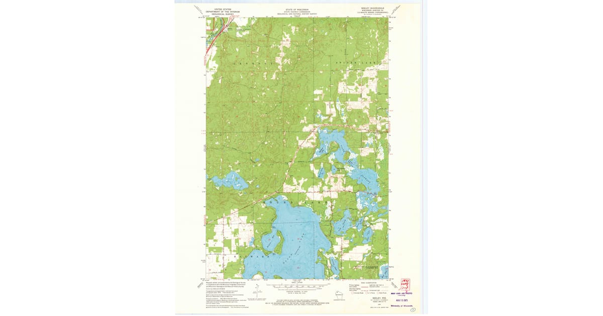 1971 Map of Seeley, Sawyer County, WI — High-Res | Pastmaps