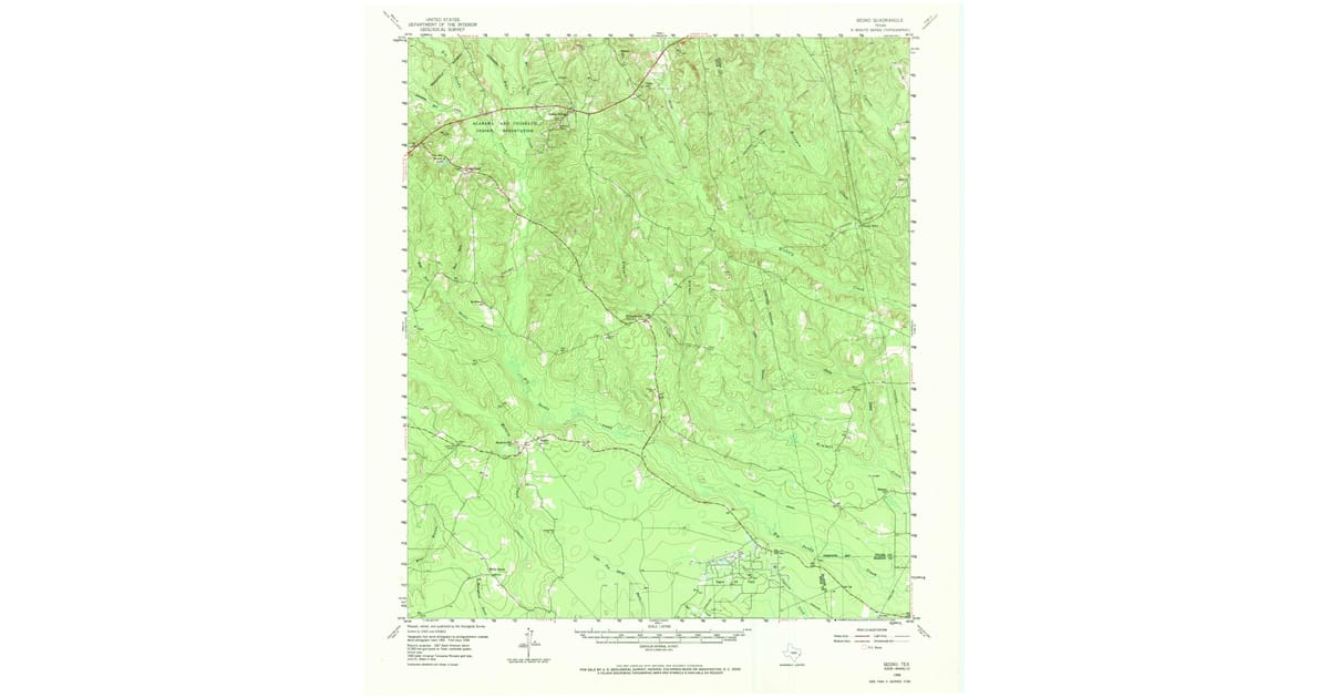 1958 Map of Segno, Polk County, TX — High-Res, 1969 Print | Pastmaps