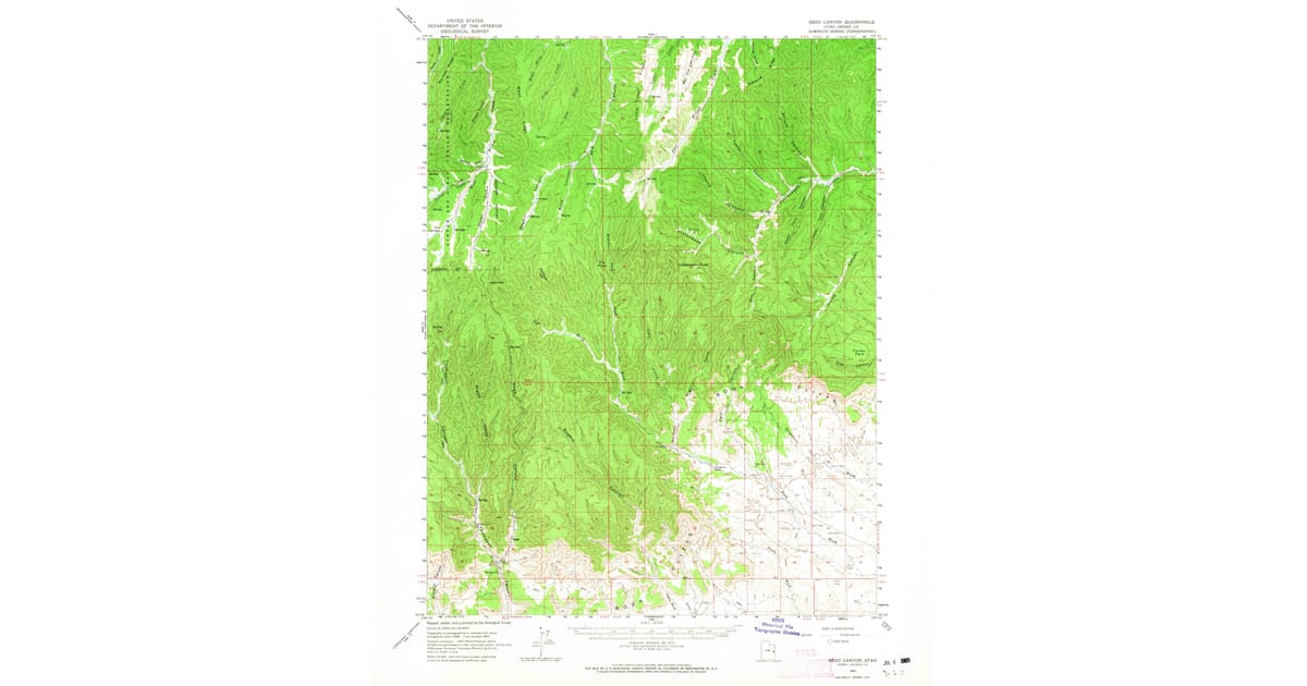 1963 Map of Sego Canyon, Grand County, UT — High-Res | Pastmaps