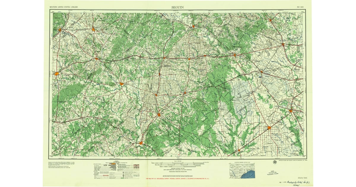1958 Map of Seguin, TX — High-Res | Pastmaps