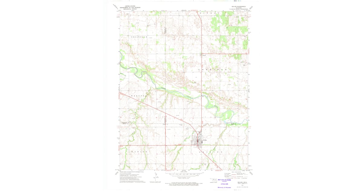 1972 Map of Seiling, OK — High-Res | Pastmaps