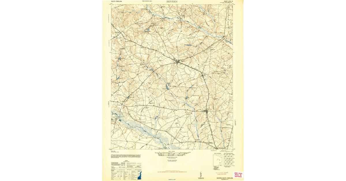 1944 Map of Seivern, Aiken County, SC — High-Res | Pastmaps