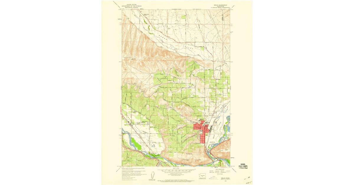 1958 Map of Selah, WA — High-Res | Pastmaps