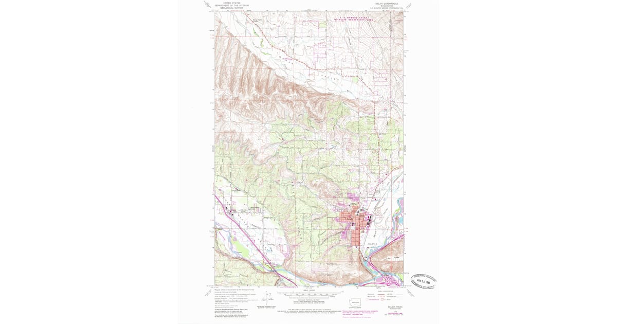 1958 Map of Selah, WA — High-Res, 1985 Print #2 | Pastmaps