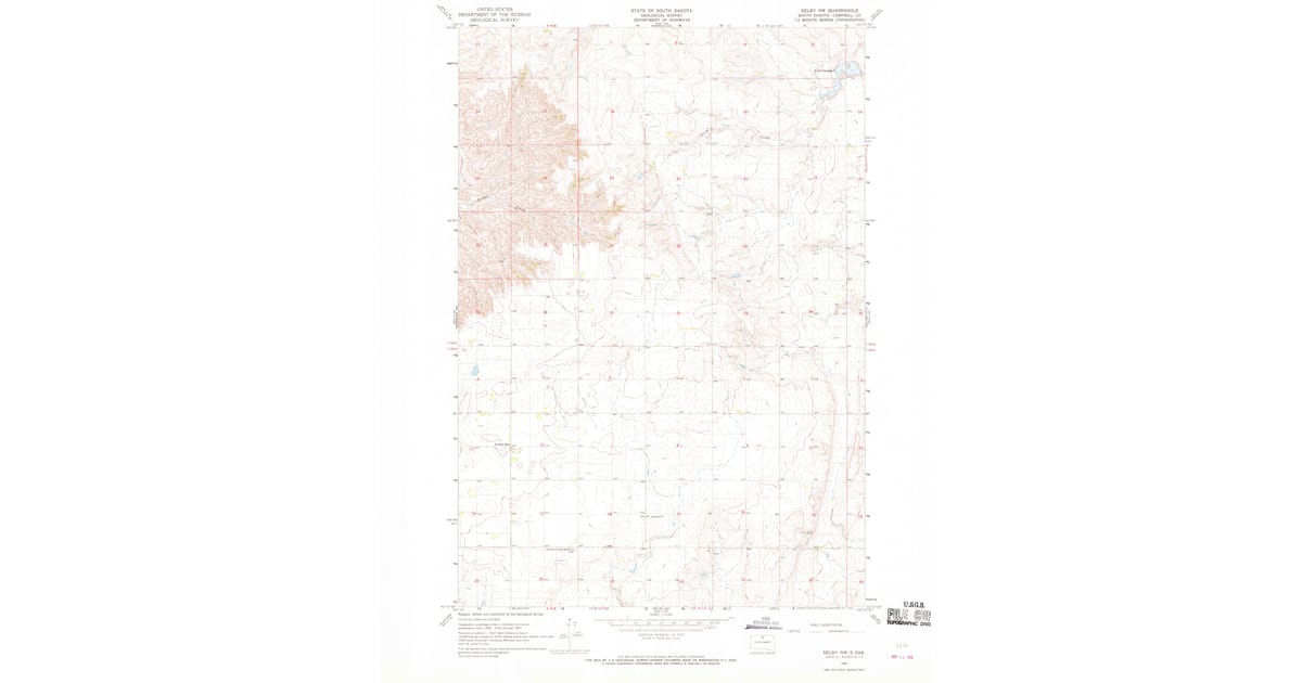 1967 Map of Selby NW, Campbell County, SD — High-Res | Pastmaps