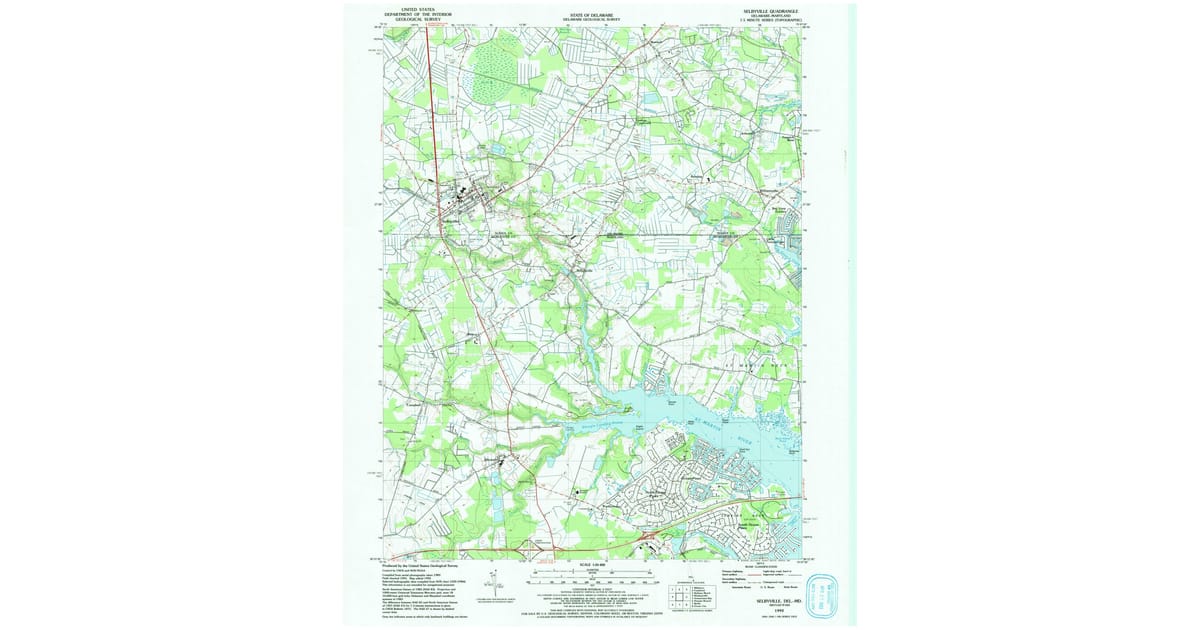 1992 Map of Selbyville, DE — High-Res | Pastmaps