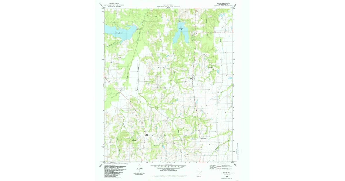 1984 Map of Selfs, Fannin County, TX — High-Res | Pastmaps
