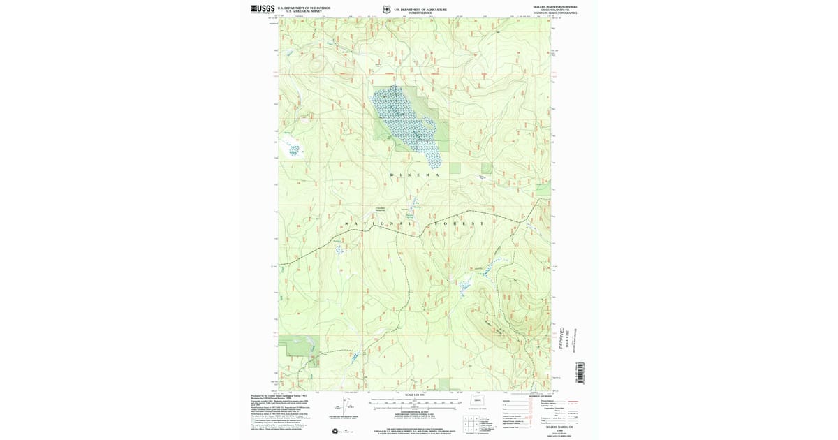 1999 Map of Sellers Marsh, Klamath County, OR — High-Res | Pastmaps