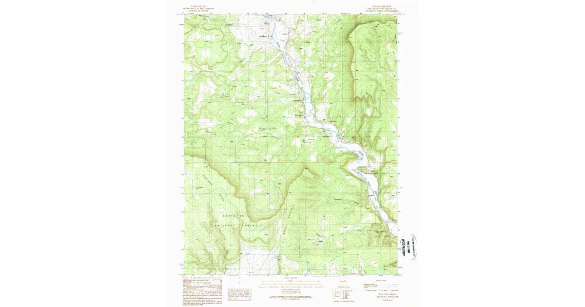 1989 Map of Sena, NM — High-Res | Pastmaps