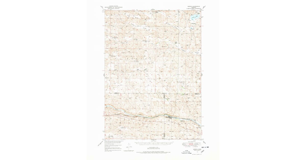 1948 Map of Seneca, NE — High-Res, 1978 Print #2 | Pastmaps