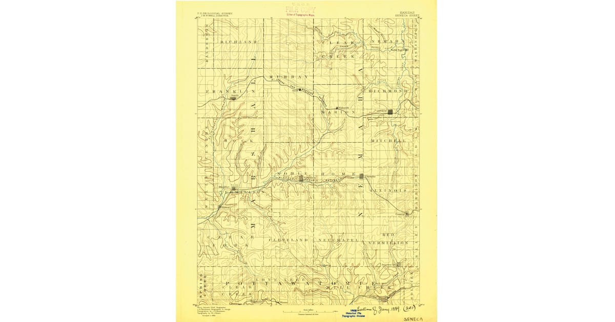 Old Maps of Beattie, KS for Academic Research | Pastmaps