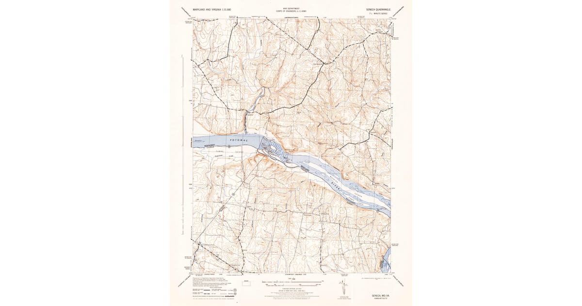 1944 Map of Seneca, Montgomery County, MD — High-Res | Pastmaps