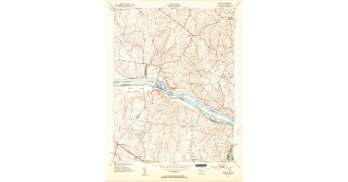 1952 Map of Seneca, Montgomery County, MD — High-Res | Pastmaps