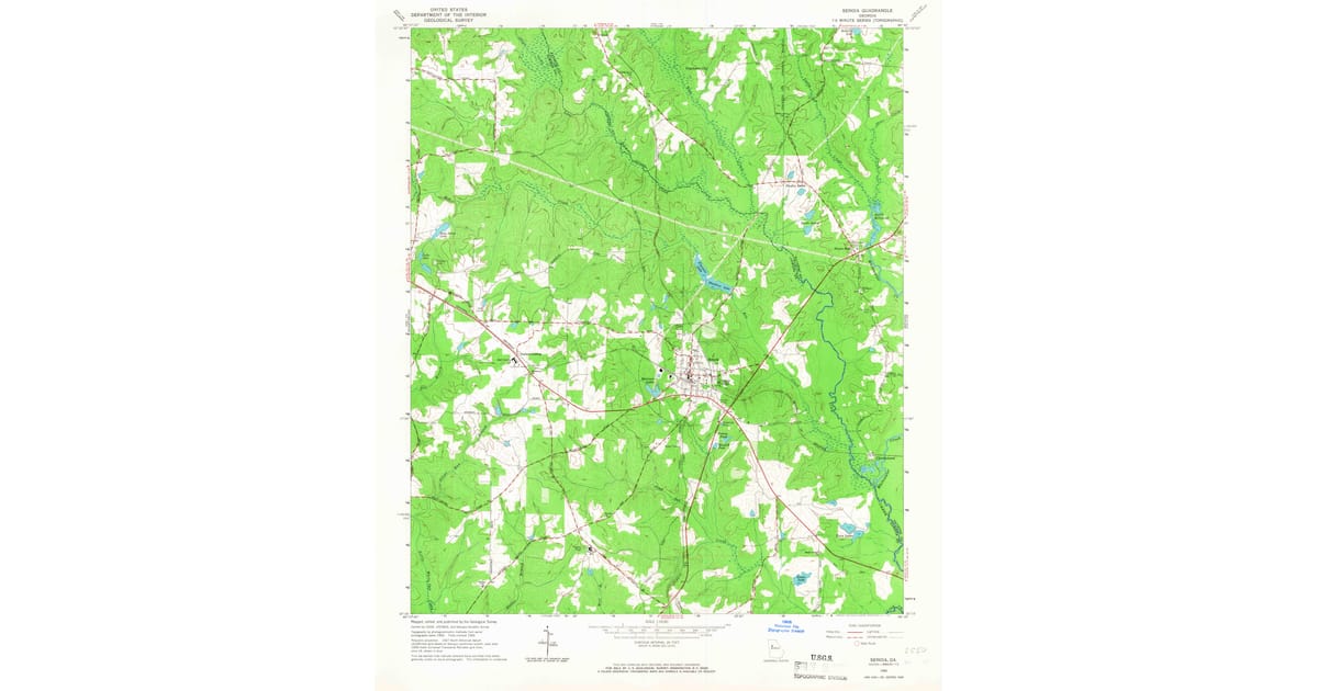 1965 Map of Senoia, GA — High-Res | Pastmaps