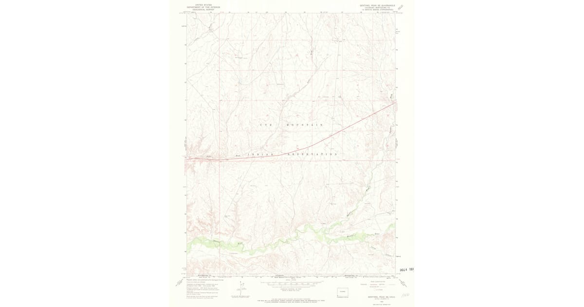 1966 Map of Sentinel Peak SE, Montezuma County, CO — High-Res | Pastmaps