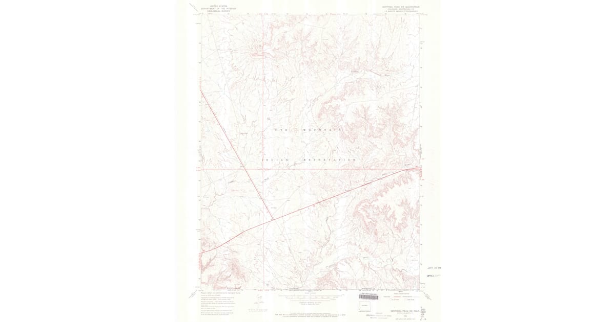 1966 Map of Sentinel Peak SW, Montezuma County, CO — High-Res | Pastmaps