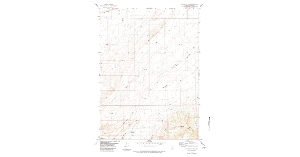 1983 Map of Separation Peak, Carbon County, WY — High-Res | Pastmaps