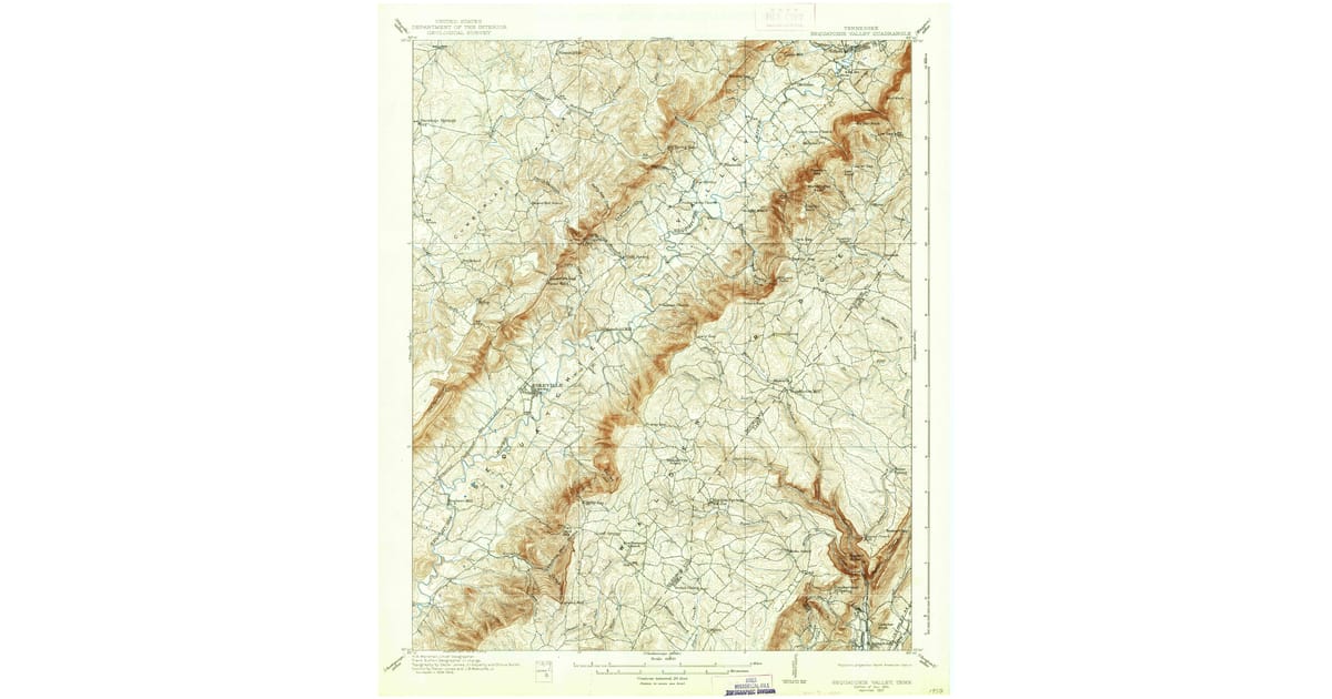 1910 Map of Sequatchie Valley, Bledsoe County, TN — High-Res, 1937 ...