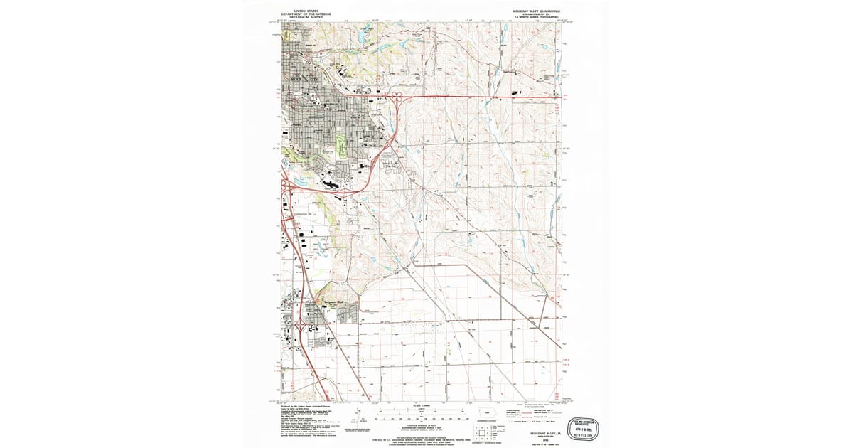 1993 Map of Sergeant Bluff, IA — High-Res | Pastmaps