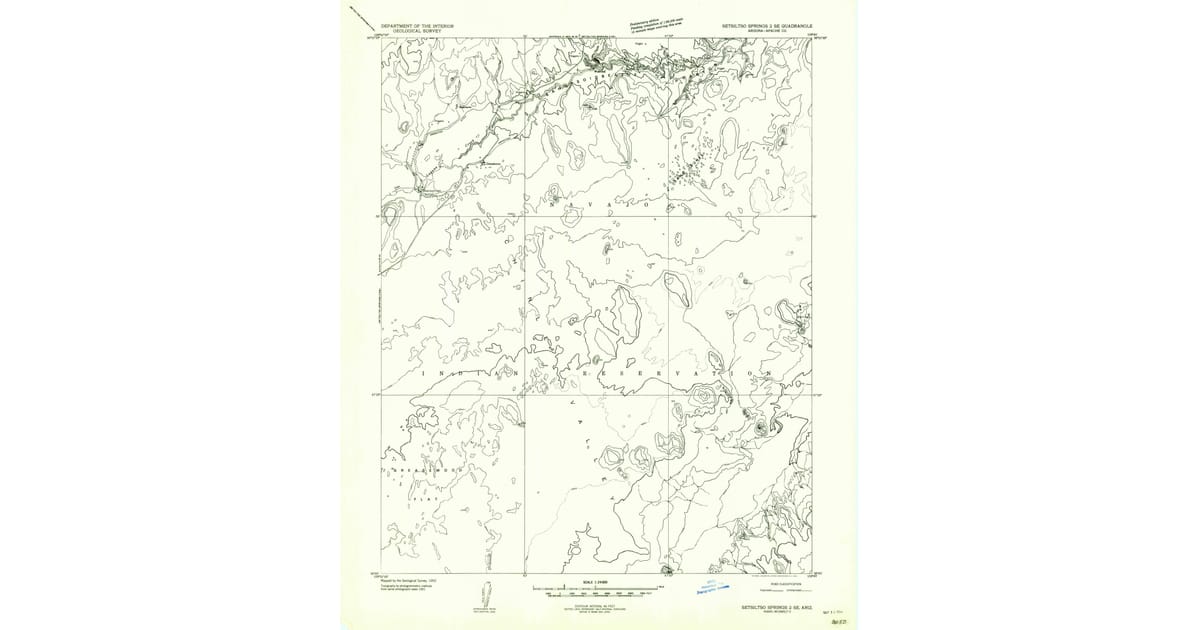 1952 Map of Setsiltso Springs 2 SE, Apache County, AZ — High-Res | Pastmaps