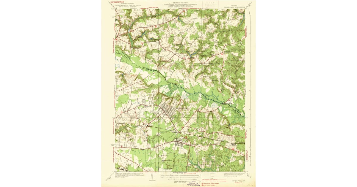 1938 Map of Seven Pines, Henrico County, VA — High-Res | Pastmaps