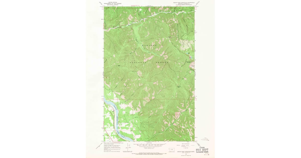 1966 Map of Seven Point Mountain, Sanders County, MT — High-Res | Pastmaps
