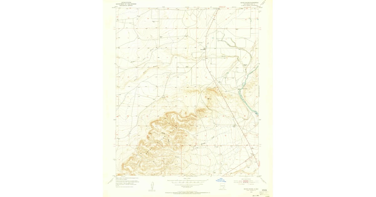 1954 Map of Seven Rivers, Eddy County, NM — High-Res | Pastmaps