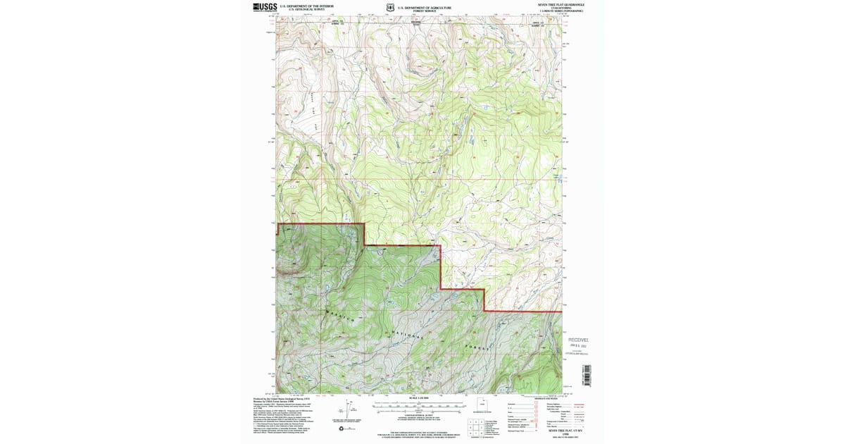 1998 Map of Seven Tree Flat, Summit County, UT — High-Res | Pastmaps
