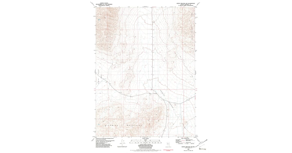 1982 Map of Seven Troughs NW, Pershing County, NV — High-Res | Pastmaps