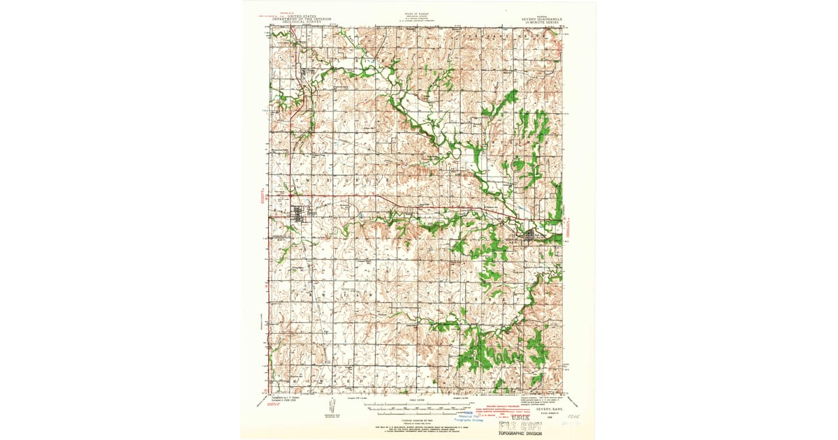 1939 Map of Severy, KS — High-Res | Pastmaps