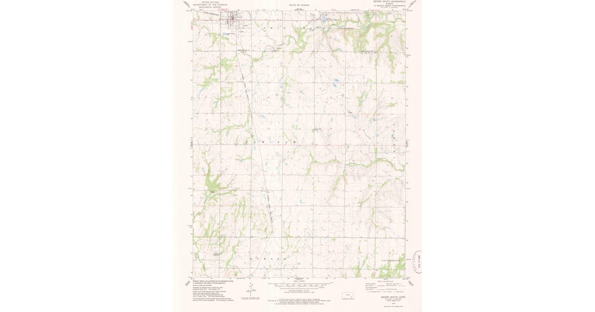 1975 Map of Severy South, Elk County, KS — High-Res | Pastmaps