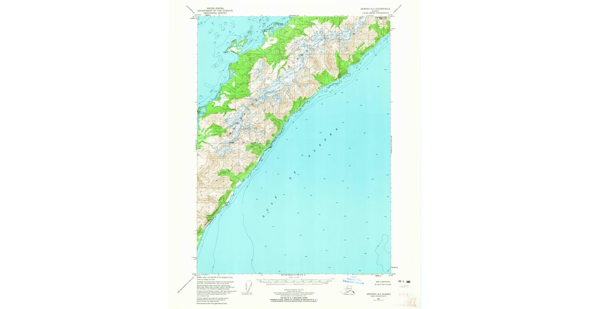 1951 Map of Seward A-1, Alaska — High-Res | Pastmaps