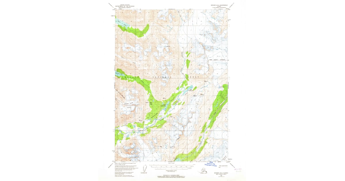 1951 Map of Seward B-6, Kenai Peninsula Borough, AK — High-Res | Pastmaps