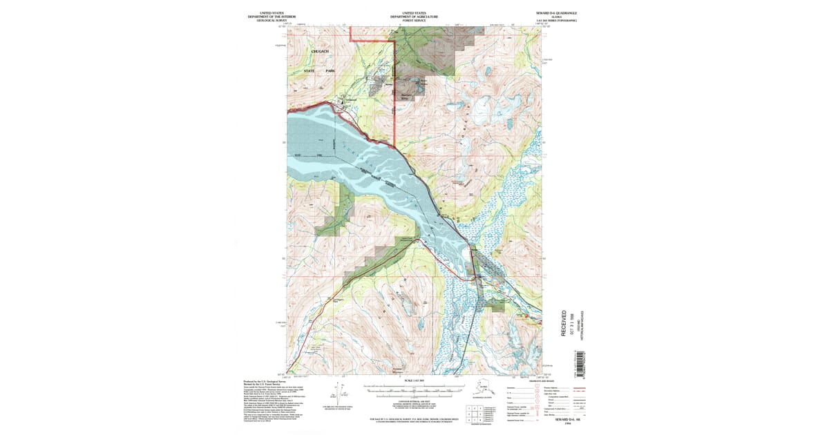 1994 Map of Seward D-6, Anchorage Borough, AK — High-Res | Pastmaps