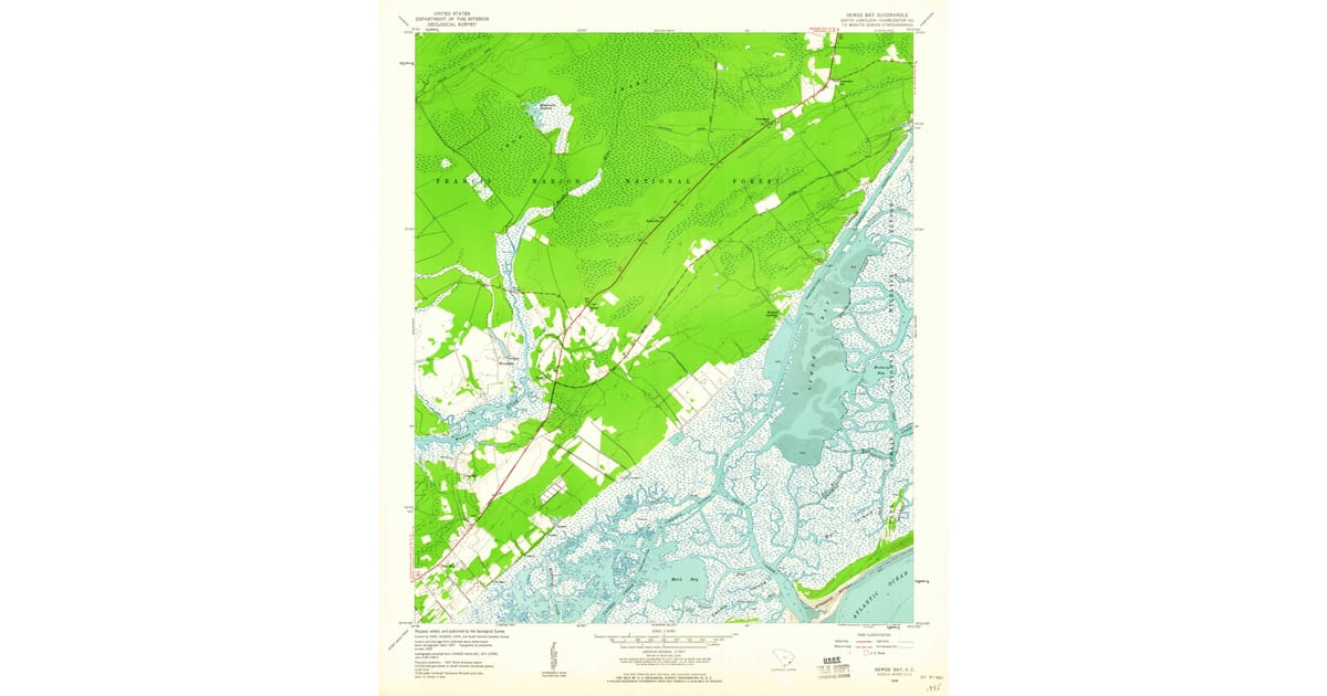 1950s Maps of Garris Landing, SC | Pastmaps