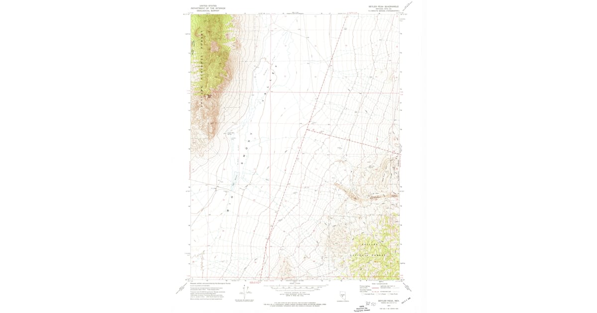1971 Map of Seyler Peak, Nye County, NV — High-Res | Pastmaps