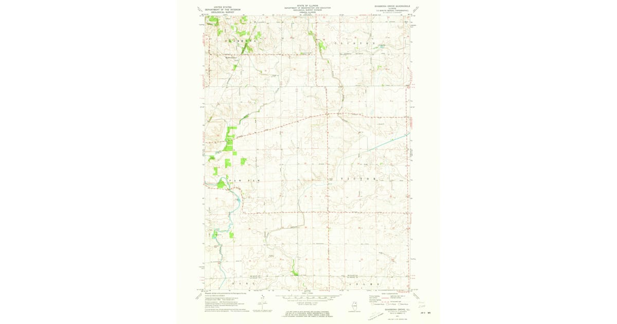 1971 Map of Shabbona Grove, DeKalb County, IL — High-Res | Pastmaps