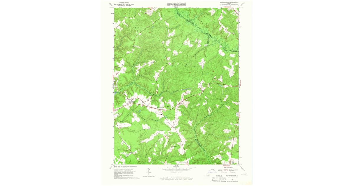 1965 Map of Shacklefords, King and Queen County, VA — High-Res | Pastmaps