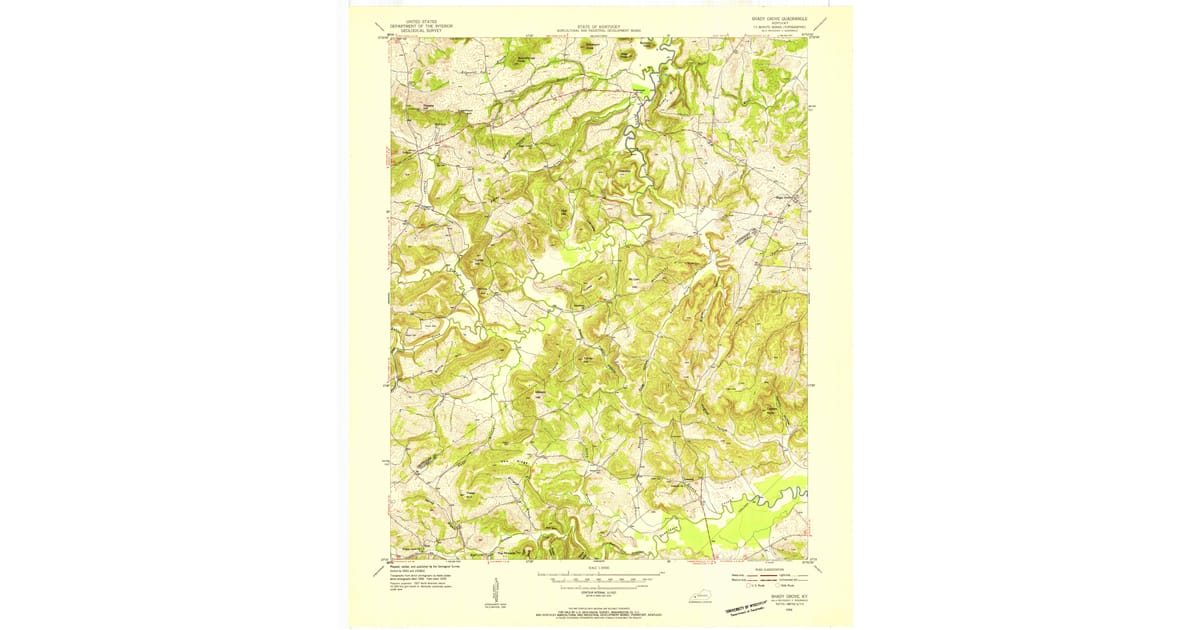 1954 Map of Shady Grove, Crittenden County, KY — High-Res | Pastmaps