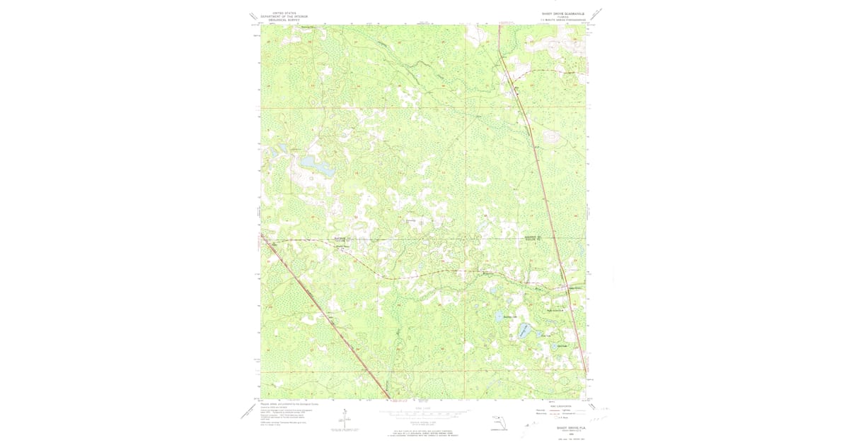 1955 Map of Shady Grove, Madison County, FL — High-Res, 1974 Print ...