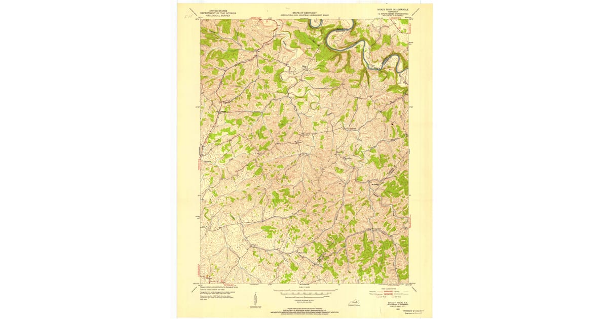 1952 Map of Shady Nook, Harrison County, KY — High-Res | Pastmaps