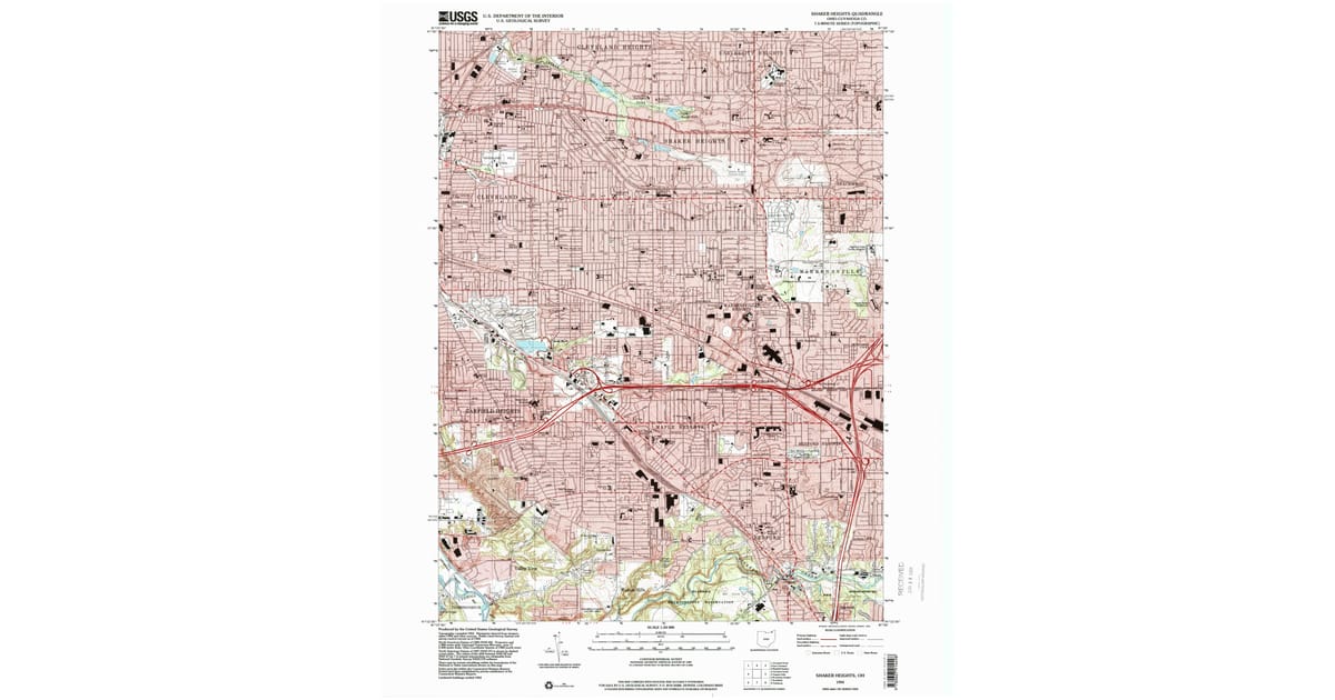 1994 Map of Shaker Heights, OH — High-Res | Pastmaps
